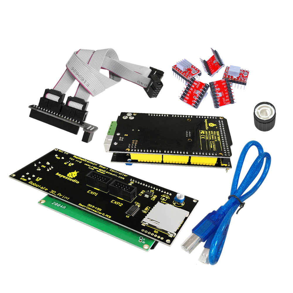 Buy Keyestudio 3d Printer Kit For Arduino Ramps 1.4 + Mega 2560 Board + 5x A4988 + Lcd 2004 ...