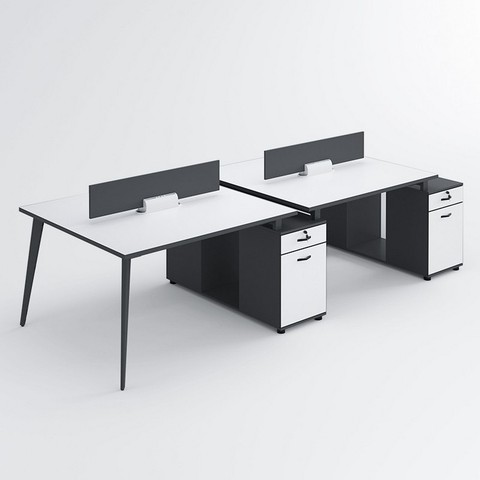 Buy Modern 4 Seater Workstation Metal Frame Office Table Desk Leg Cross ...