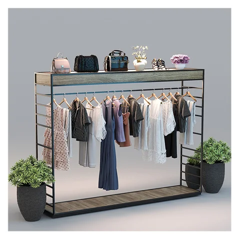 Buy Promotion Metal Zara Clothing Store Racks Display Glass Clothing ...