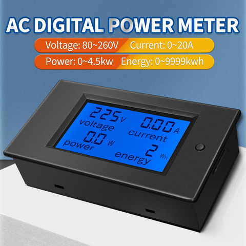 Buy Pzem-021 220v 20a 4in1 Voltage Current Power Kwh Digital Panel Ac ...