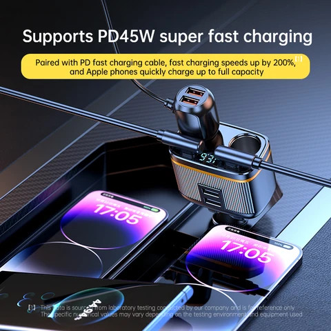 Buy Usb Type-c Pd 45w Super Mobile Charge Fast Charging 12v Small Car ...