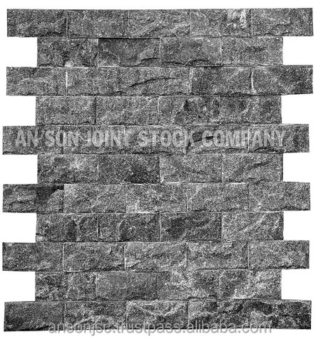 Buy Wall Cladding Stone - Black Marble Split 10x20x1.5cm (code As008) from ANSON JOINT STOCK ...