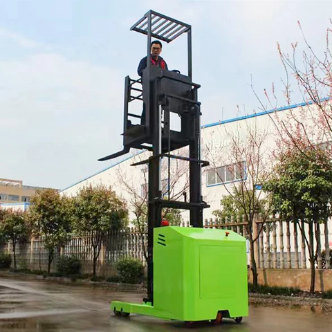 Buy Warehouse Full Electric Order Picker Forklift 1 Ton High Level ...