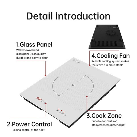 Buy White Glass Built In Electric Cookhob Burner With Sensor Touch ...