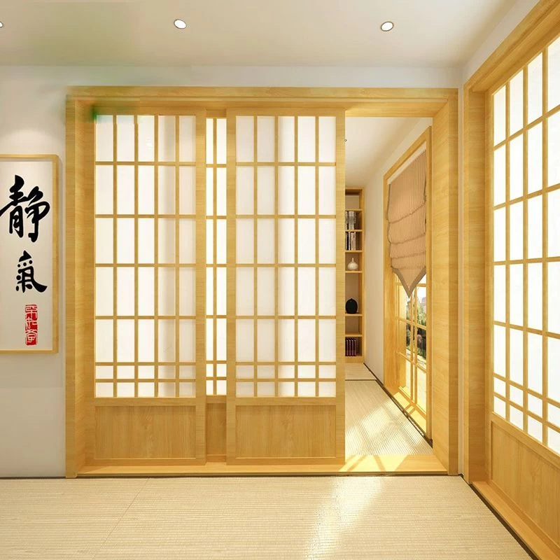 Buy Hotel Japanese Style Shoji Wood Screen Door With Waterproof Paper ...