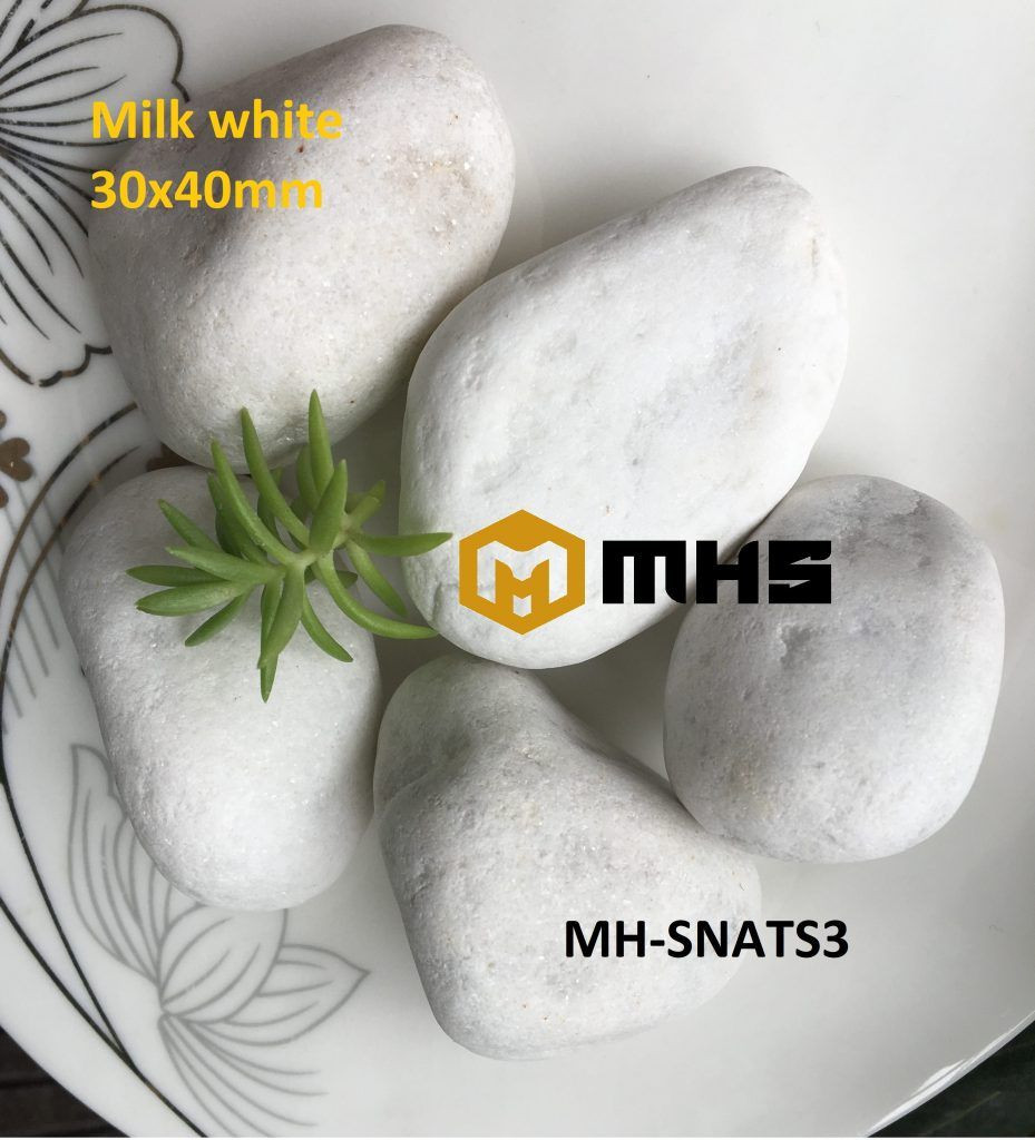 Buy Milky White Tumbled Pebble Stone from VietNam MHS Import - Export ...