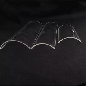 Buy Transparent Semi-cylindrical Quartz Tube Half Round Quartz Glass ...