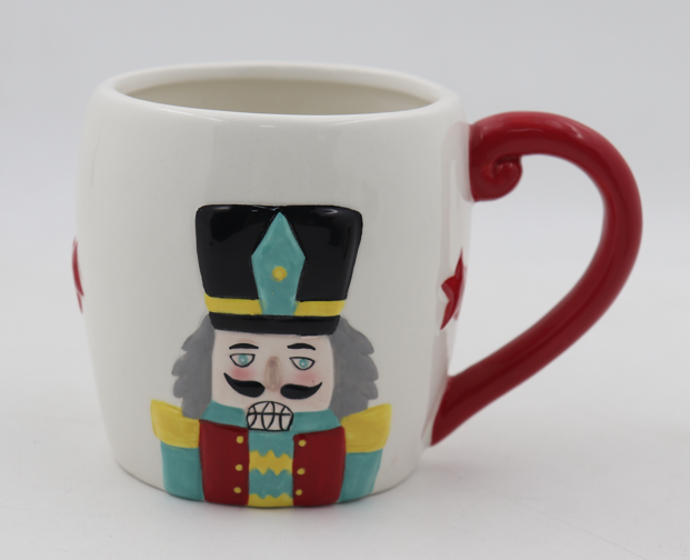 Buy Nutcracker Soldier Hand Drawn Ceramic Water Cup Christmas Theme ...