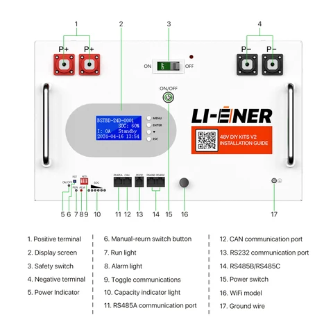 Buy 48v 51.2v 280ah 300ah Lifepo4 Diy Kit Case With 200a Bms Suit For ...