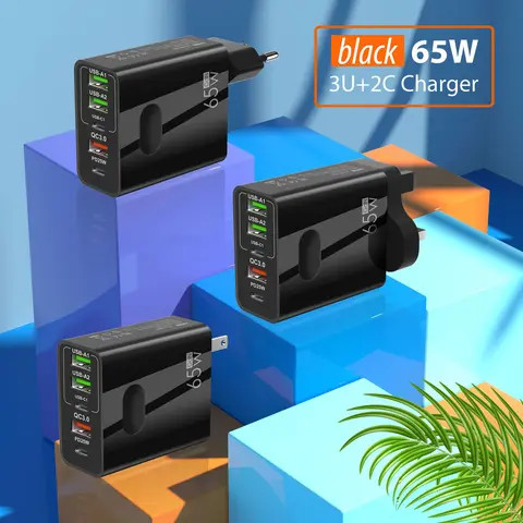 Buy 65w Usb Charger Fast Charging Mobile Phone Charge Adapter Quick ...