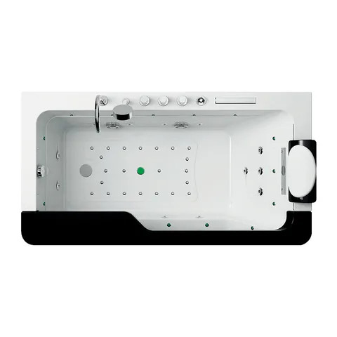 Buy Acrylic Modern Minimalist Black And White Rectangular Spa Bathtub ...