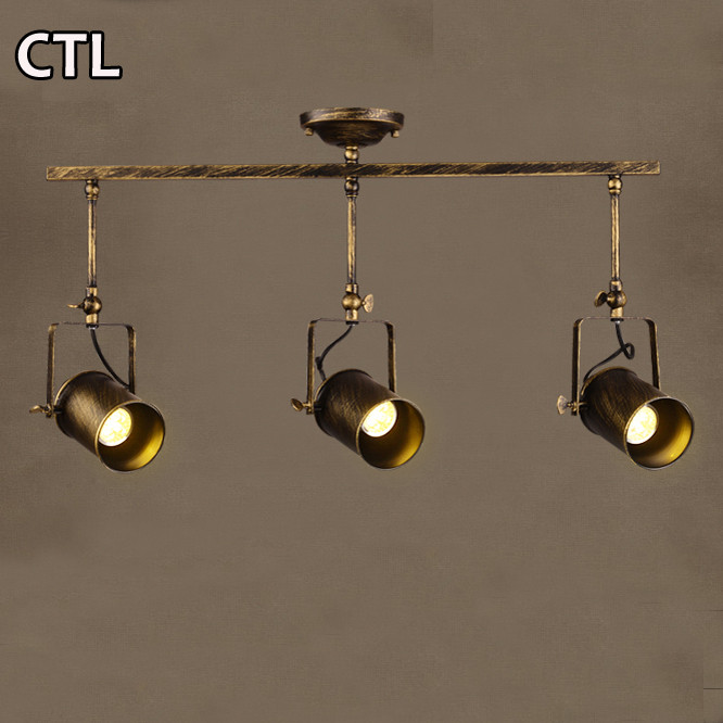 Buy American Retro Track Light Decorative Ceiling Track Spotlights E27 ...