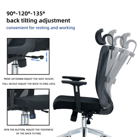 Buy B15 Best Modern Executive Ergonomic Office Mesh Chair With Headrest ...