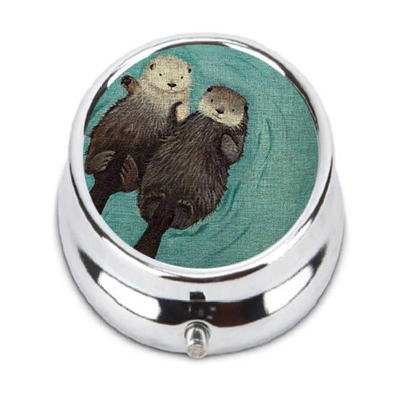 Buy Custom Logo Round Aluminum Compartment Pill Case Pill Box Pill ...