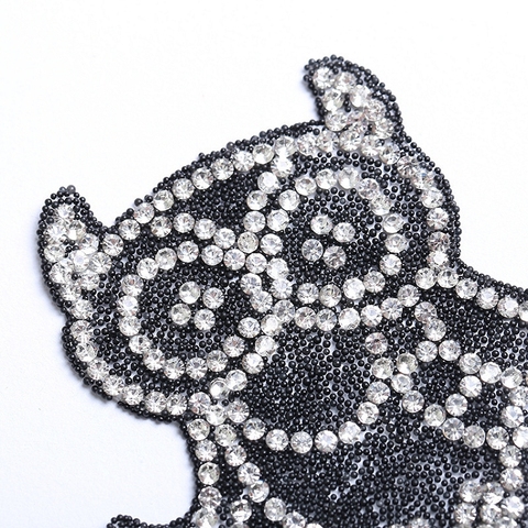 Buy Cute Cartoon Animals Emblem New Hat Patch Black Beads White Rhinestone Owl Sequin Patch Iron ...