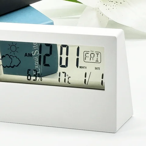 Buy Lcd Light Transparent Clock Electronic Calendars Temperature ...