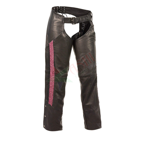 Buy Leather Chaps Pants Biker Cowboy Riding Racing Black Genuine ...