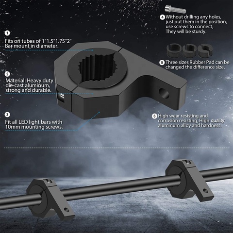 Buy Led Light Bars Mounting Brackets Kit Cast Aluminum Led Off-road ...