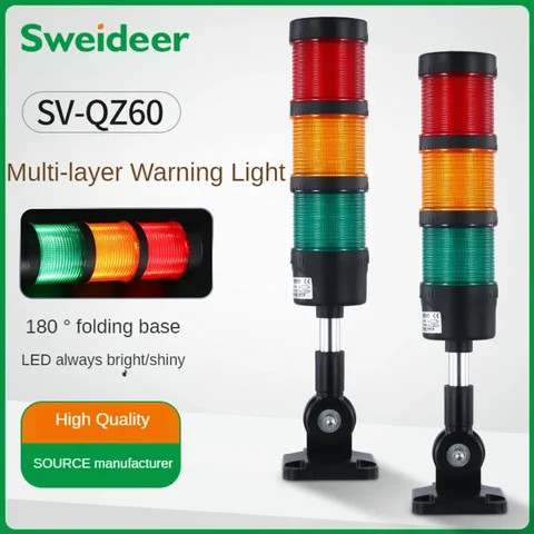 Buy Led Warning Light Flashing Steady With Buzzer 5 Layer Siren Alarm ...