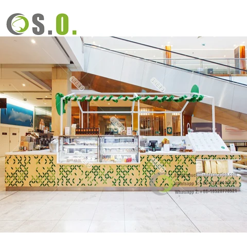 Buy Modern Mall Coffee Shop Kiosk Display Stand Counter Customized ...