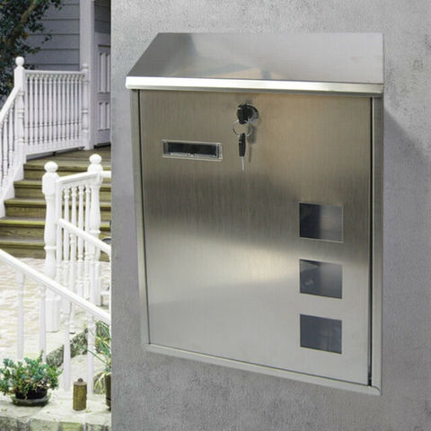 Buy Modern Stainless Steel Mailbox Outdoor Wall Mounted Post Drop Box ...