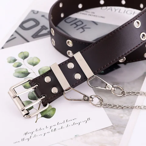 Buy New Punk Style Ladies Pu Leather Belt Fashion Chain Decorative ...