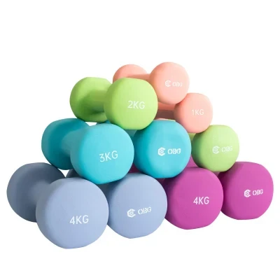 Buy Obg 4kg Cast Iron Dumbbell Set Weight Lifting Neoprene Coated Hand ...