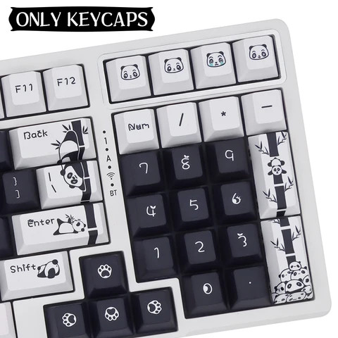 Buy Panda Keycaps Black And White Cherry Profile 139 Keys Pbt Dub Sye ...