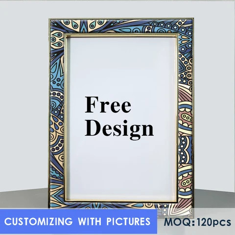 Buy Retro Imitation Marble Photo Frame 7-inch Table Uv Metal Photo ...
