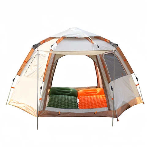 Buy Single Layer Outdoor Camping Hexagonal Tent Speed Opening With ...