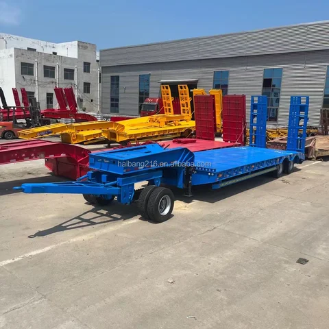 Buy Tow Coupling Turntable 2 Axle Low Flat Full Trailer With Tow Bar ...