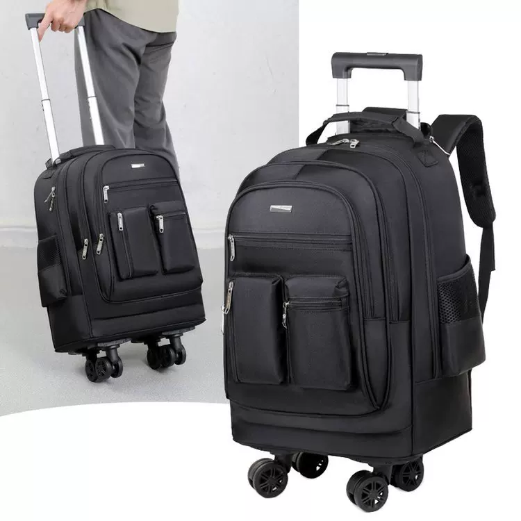 Buy Multi Pockets Pulley Pull Rod Bag Business Travel Portable Trolley ...