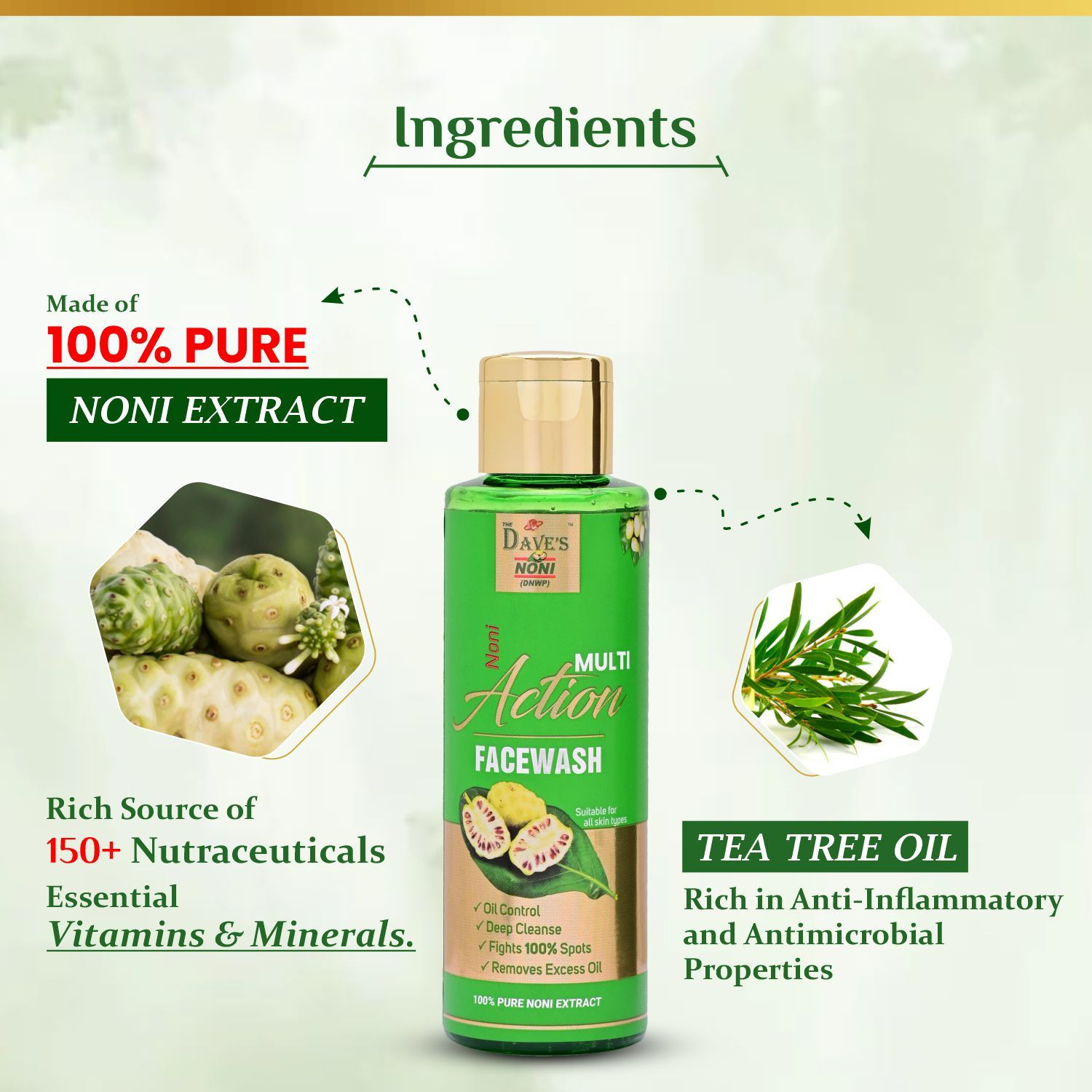 Buy The Dave's Noni 100% Pure Multi Action Face Wash For Oily Skin ...