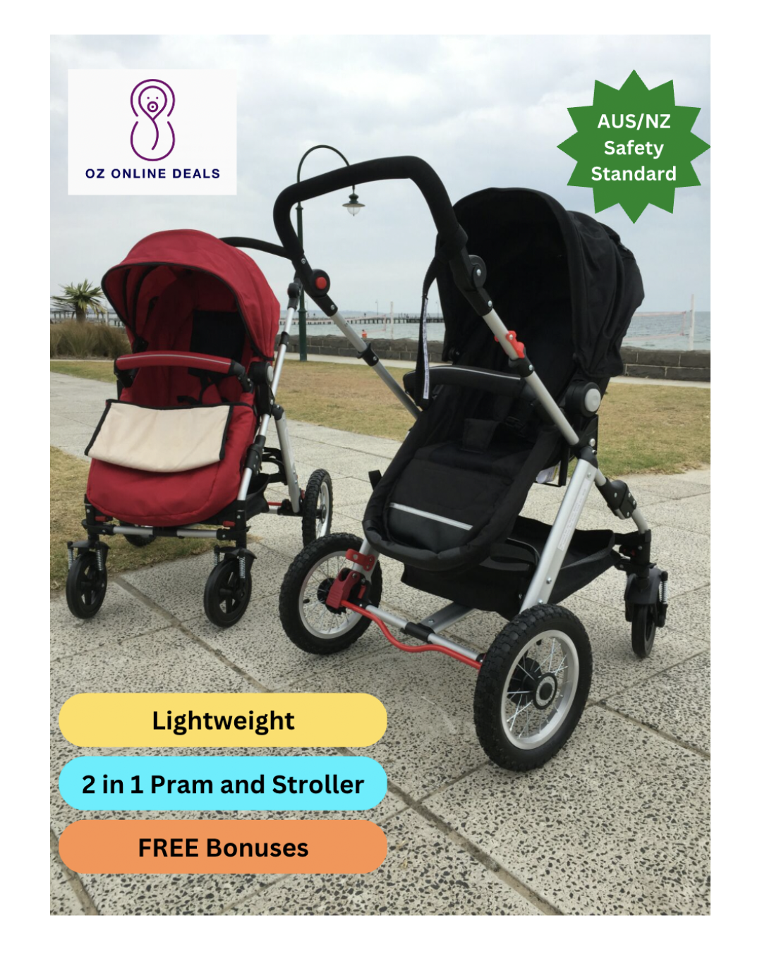Buy New 2 In 1 Baby Pram/stroller With Bassinet from Oz Online Deals ...