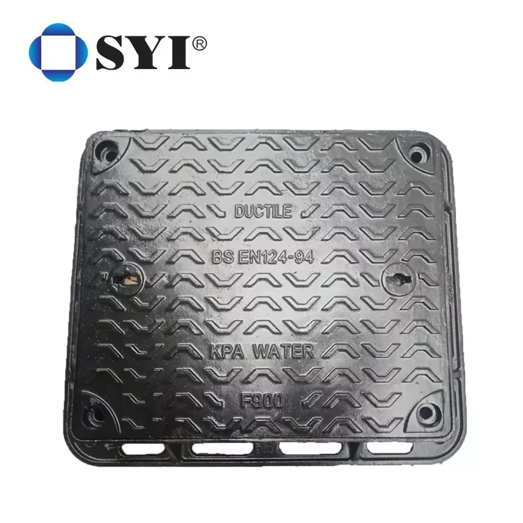 Buy E600 Round Square Ductile Cast Iron Manhole Cover En124 Access ...
