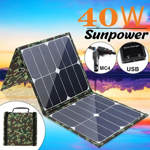 Buy 40w Foldable Solar Panels Charging For Summer Camping Travel ...