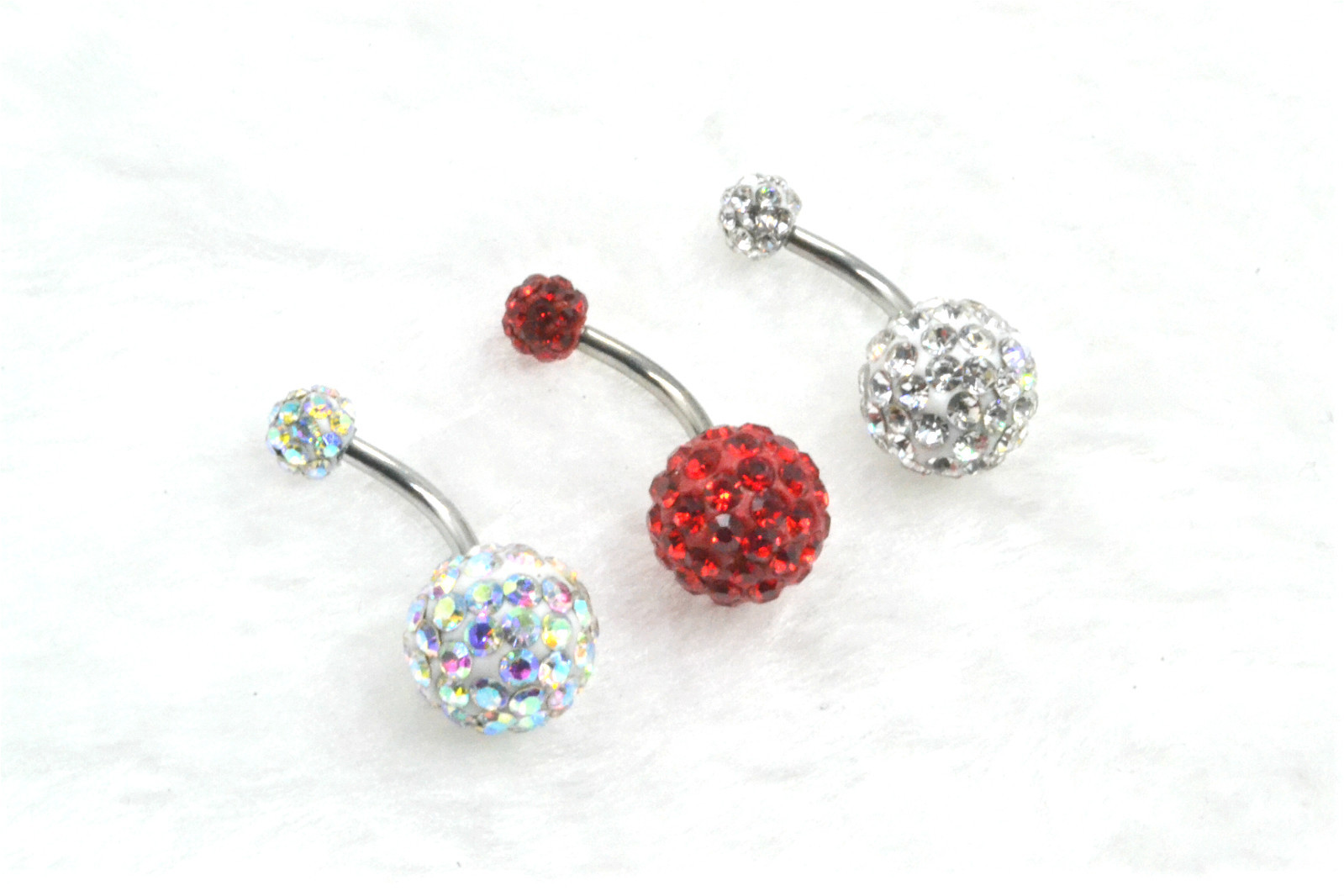 Buy 50pcs Full Crystal Gems Navel Belly Rings Navel Barbells Body ...