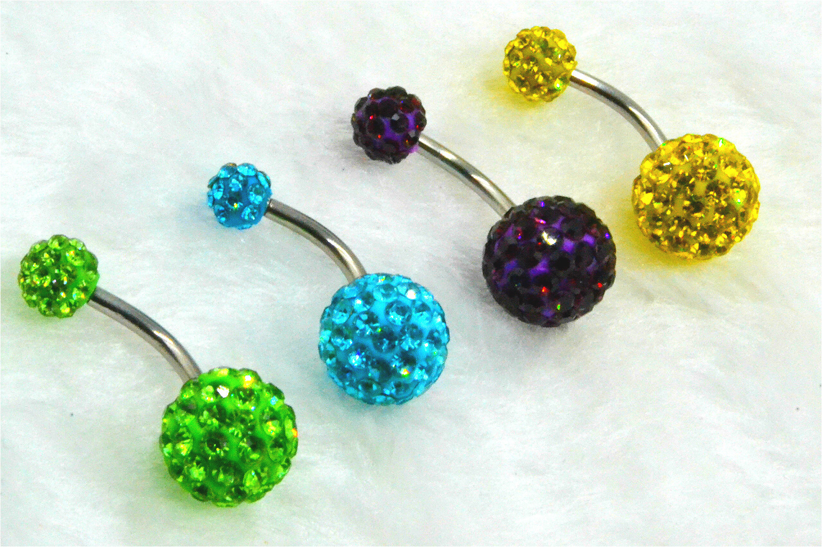 Buy 50pcs Full Crystal Gems Navel Belly Rings Navel Barbells Body ...