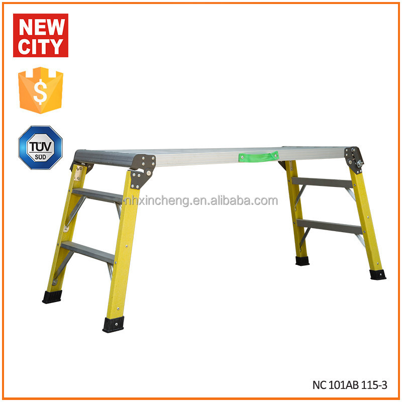 Buy Aluminum Platform Drywall Step Up Folding Work Bench Stool Ladder ...