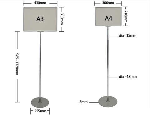 Buy Aluminum Poster Frame A4 Poster Display Stand Outdoor Signs from ...