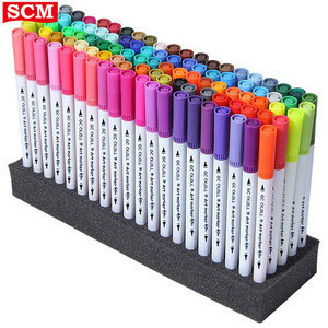 Buy Art Markers Dual Tips Coloring Brush Pen Fineliner Color Pens 100 ...