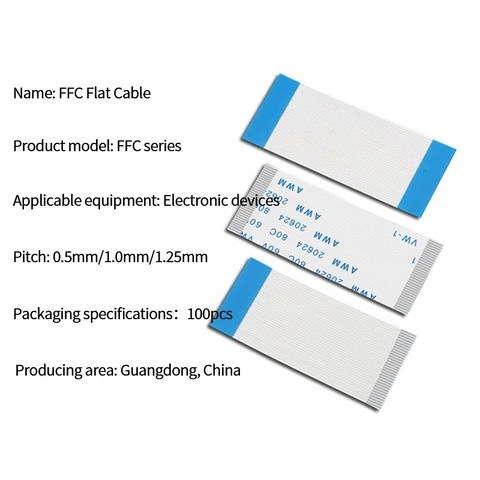 Buy Awm Ffc/fpc Cable 80c 60v Vw 20pin 120mm 0.5mm Reverse Direction ...