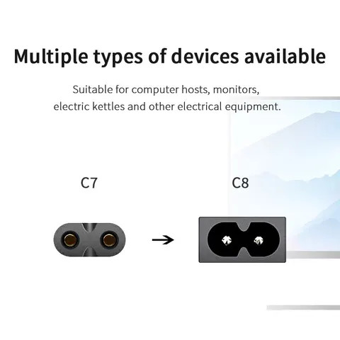Buy Ccc Ps4 Ac Power Cord Extension Cord 2 Wire 2c C7 0.75mm 1.5m Black ...