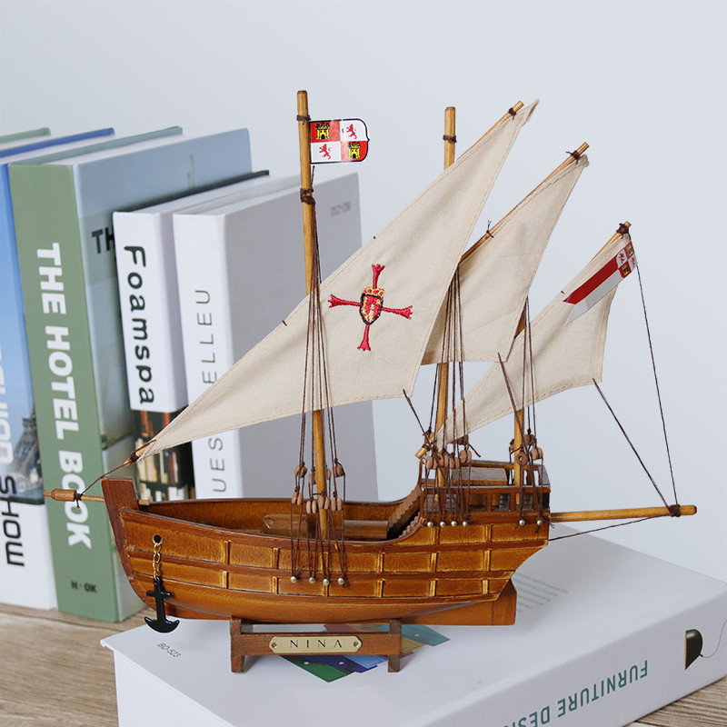 Buy Columbus' Flag Ship Santa Maria Pinta Nina Wooden Sailboat Model ...