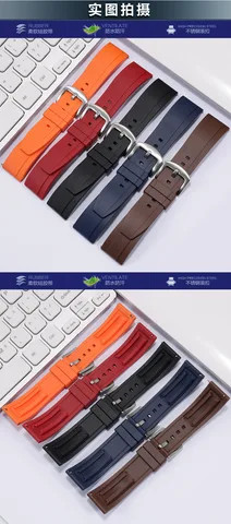 Buy Custom Real Vulcan Fkm Rubber Watch Strap 18mm 20mm 22mm 24mm ...