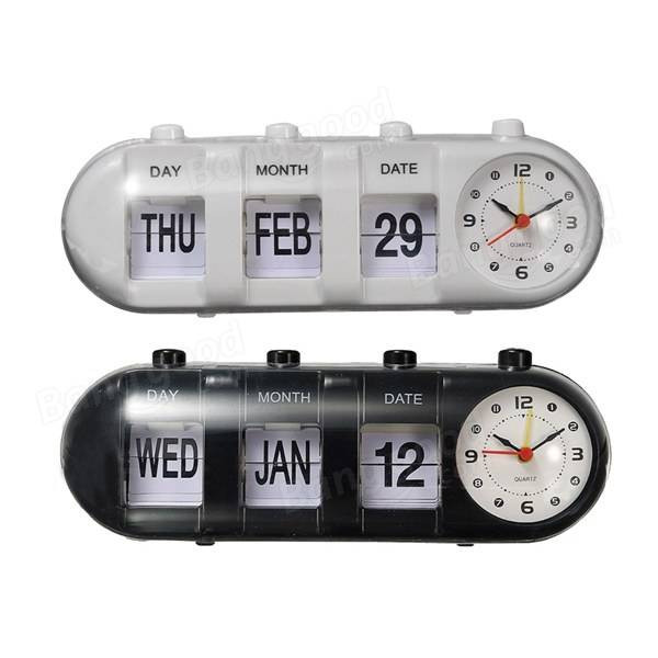 Buy Cylindrical Retro Desk Flip Clock With Calendar/capsule Shape ...