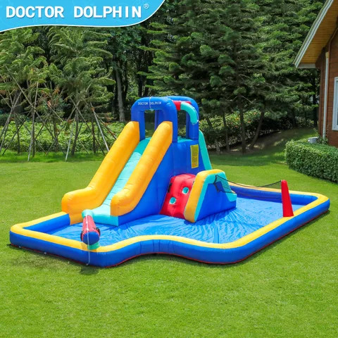 Buy Doctor Dolphin Kids Volleyball Games Spray Slide Inflatable House ...