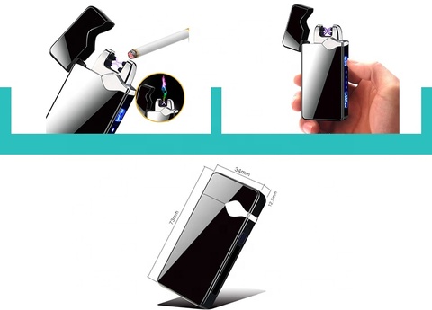 Buy Electronic Cigarette Lighter Double Arc Lighter Usb Rechargeable ...