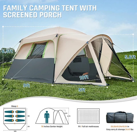 Buy Family Dome Tent With Automatic Setup Easy Carry Bag Waterproof ...
