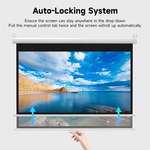 Buy High Quality 150 Inch Pull Down Indoor Movie Screen 4k Manual Self ...